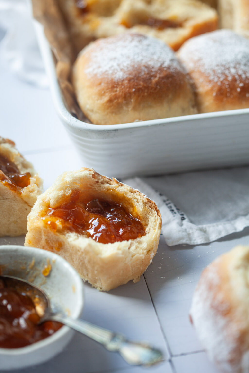 Vegan Jam Filled Buns - Vibrant plate
