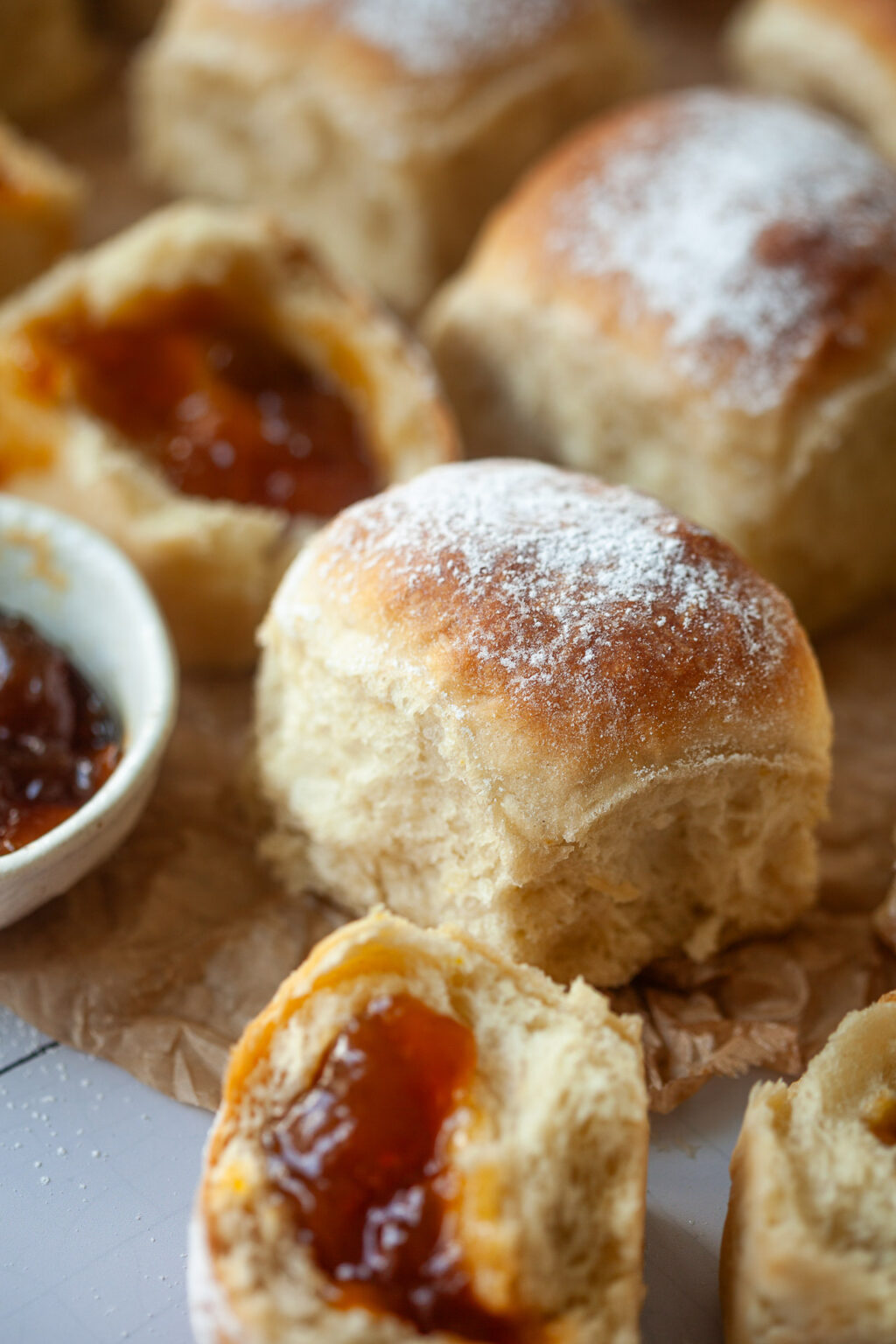 Vegan Jam Filled Buns - Vibrant plate