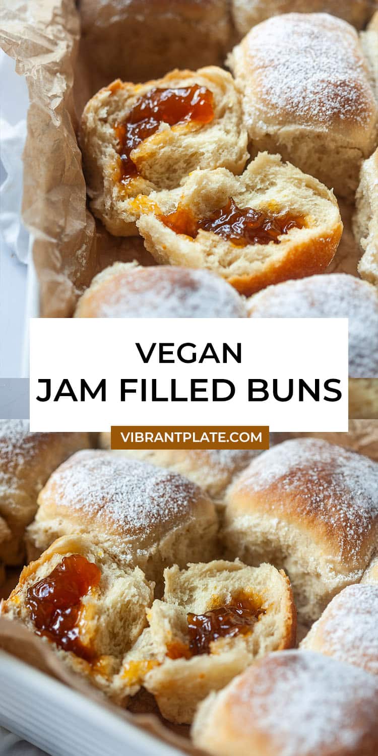 Vegan Jam Filled Buns - Vibrant plate