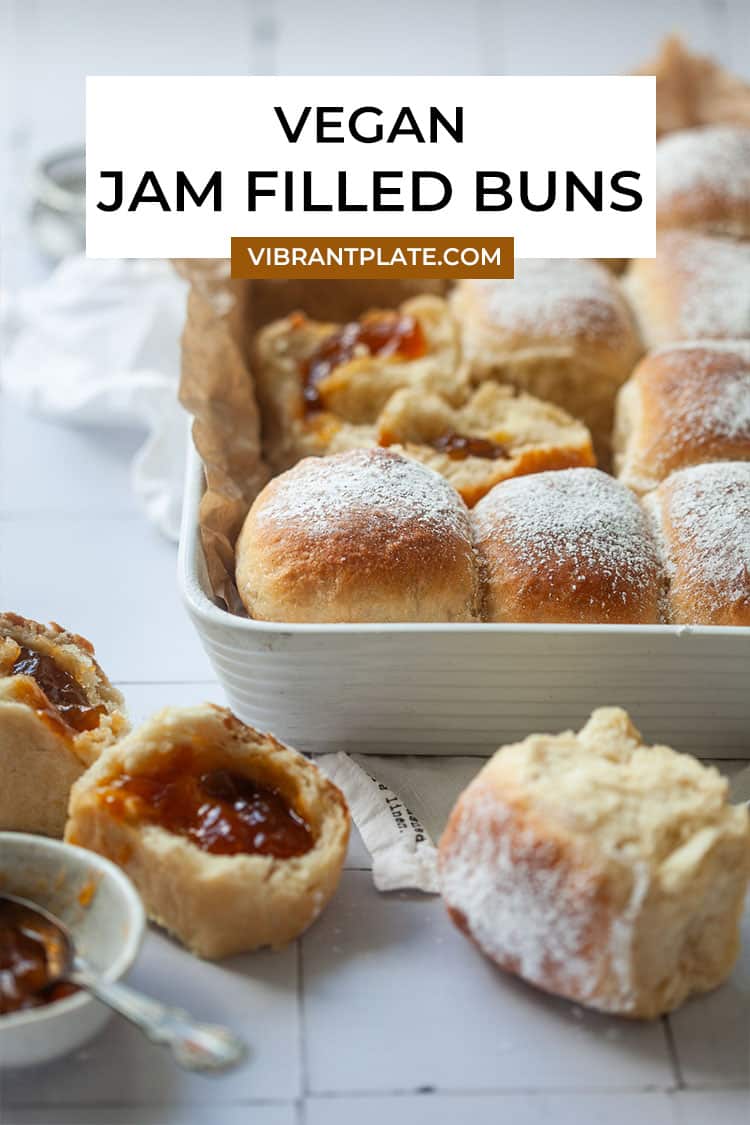 Vegan Jam Filled Buns - Vibrant plate
