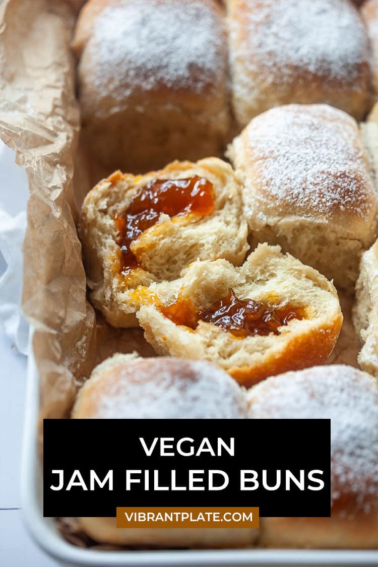 Vegan Jam Filled Buns - Vibrant plate