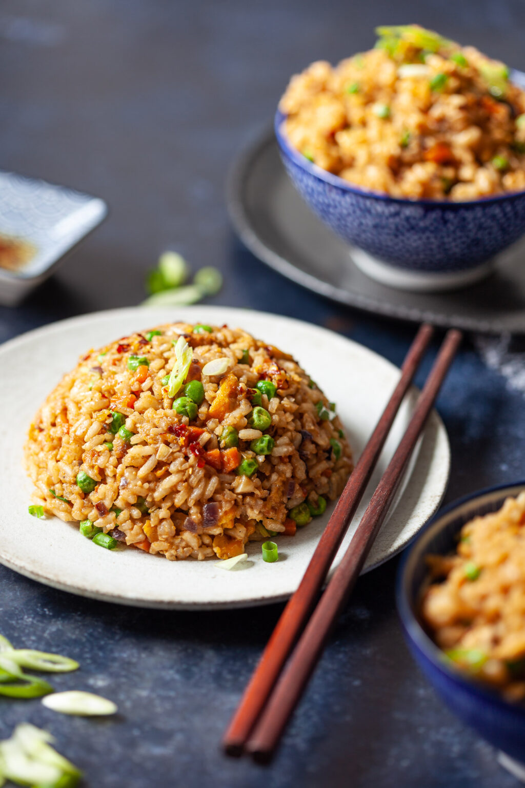 Easy Egg Fried Rice - Vibrant plate