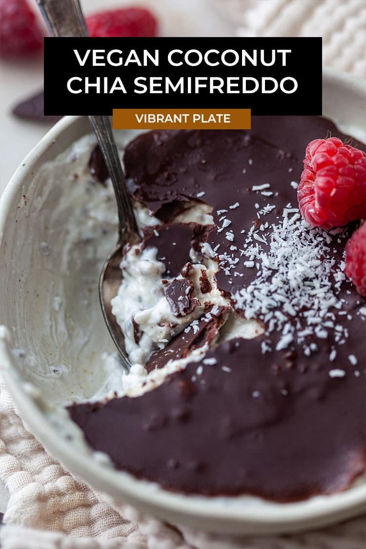 Vegan Coconut Chia Semifreddo - Vibrant plate