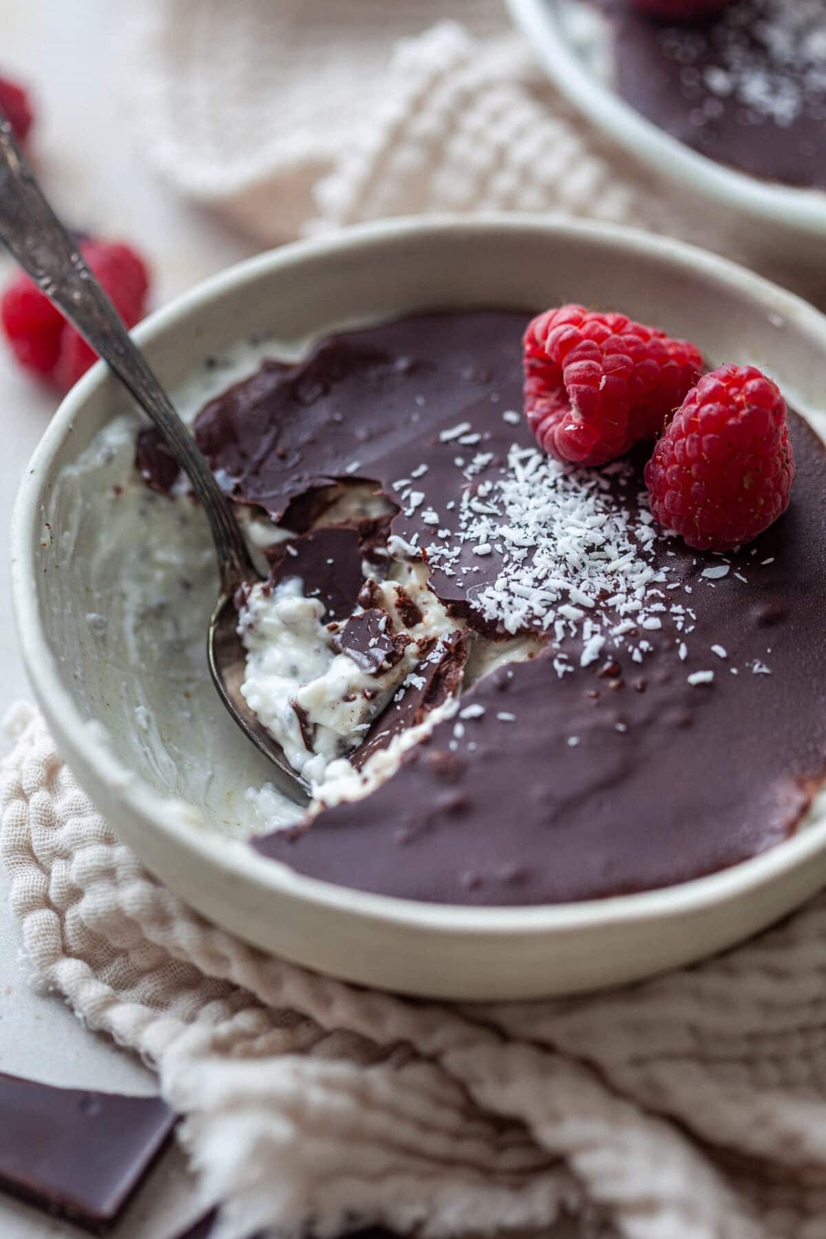 Vegan Coconut Chia Semifreddo - Vibrant plate