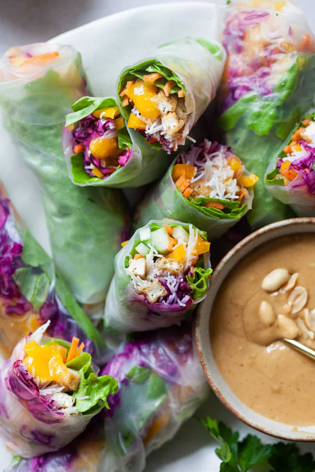 Easy Vegan Summer Rolls - Vibrant plate