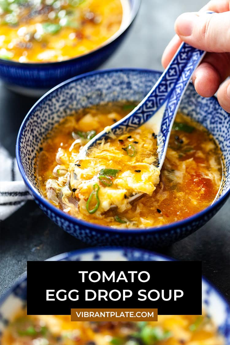 Tomato Egg Drop Soup - Vibrant plate