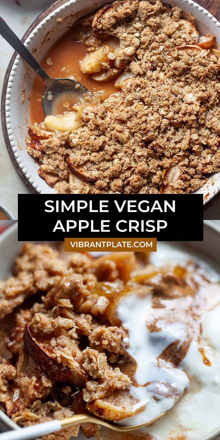 Simple Vegan Apple Crisp - Vibrant plate