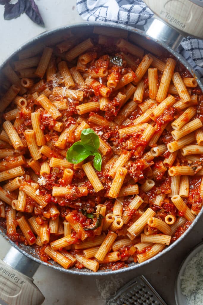 Vegetable Ragù (Sugo Finto) - Vibrant plate