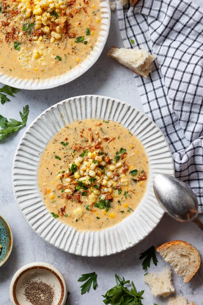 Coconut Milk Corn Chowder - Vibrant plate