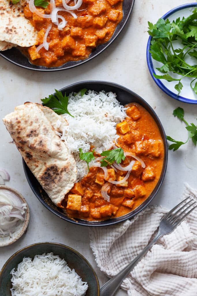 Easy Vegan Butter Tofu - Vibrant plate